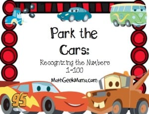 Disney Math: Recognizing Numbers with Cars!