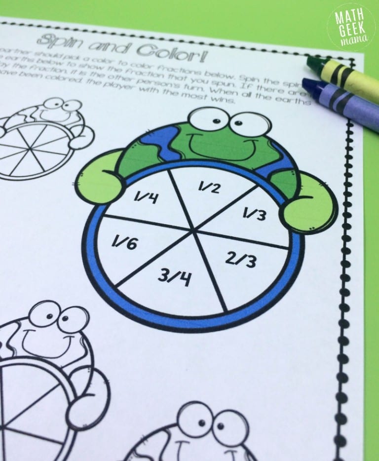 Earth Day Fraction Math Pack
