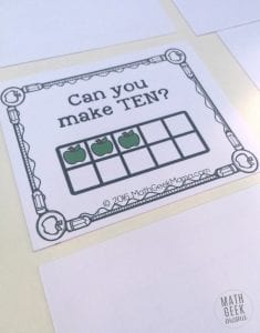 Apple Themed Ten Frame Games to Make Ten {FREE}