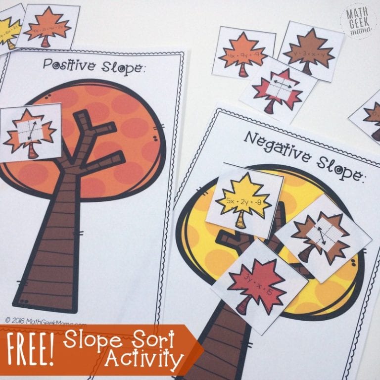 Fall Leaves Sort: Slope Activity {FREE}