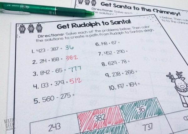 Addition and Subtraction with Regrouping Maze Challenges {FREE}