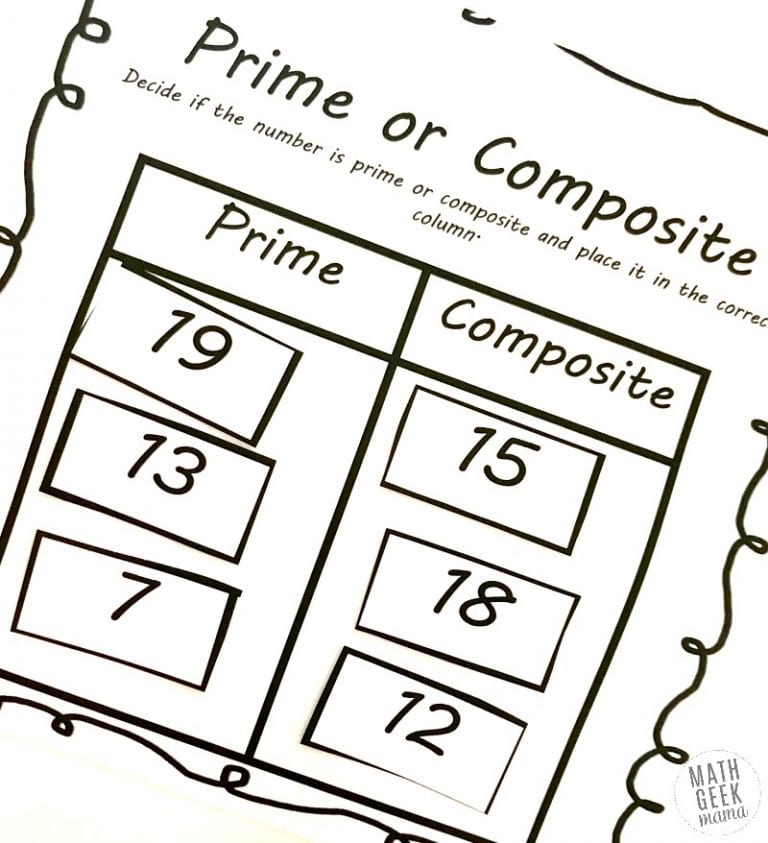 Prime and Composite Numbers Worksheets: {FREE} Activity Pack