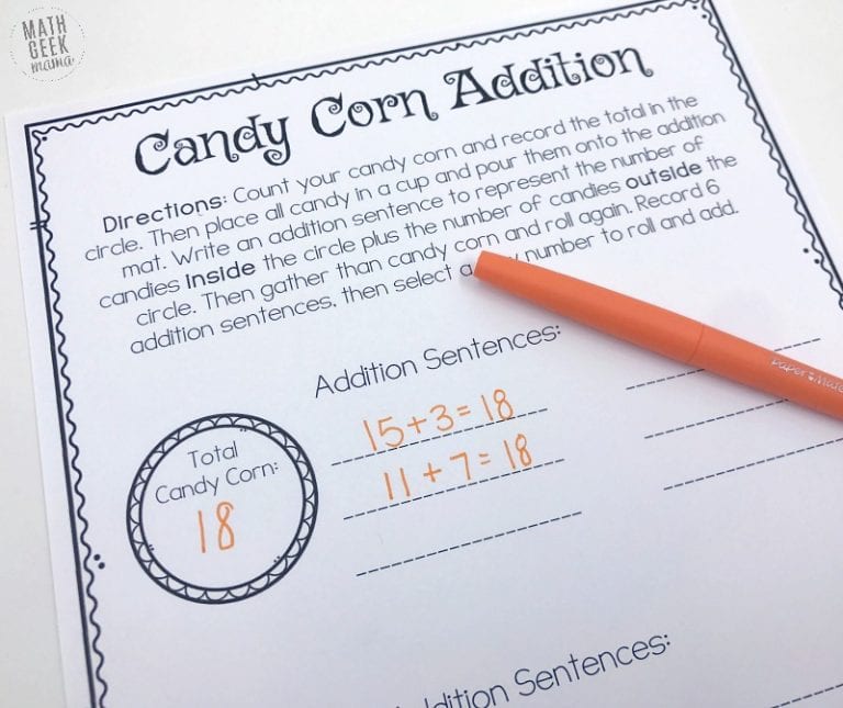 Candy Corn Math: Hands On Activities {With FREE Printables}