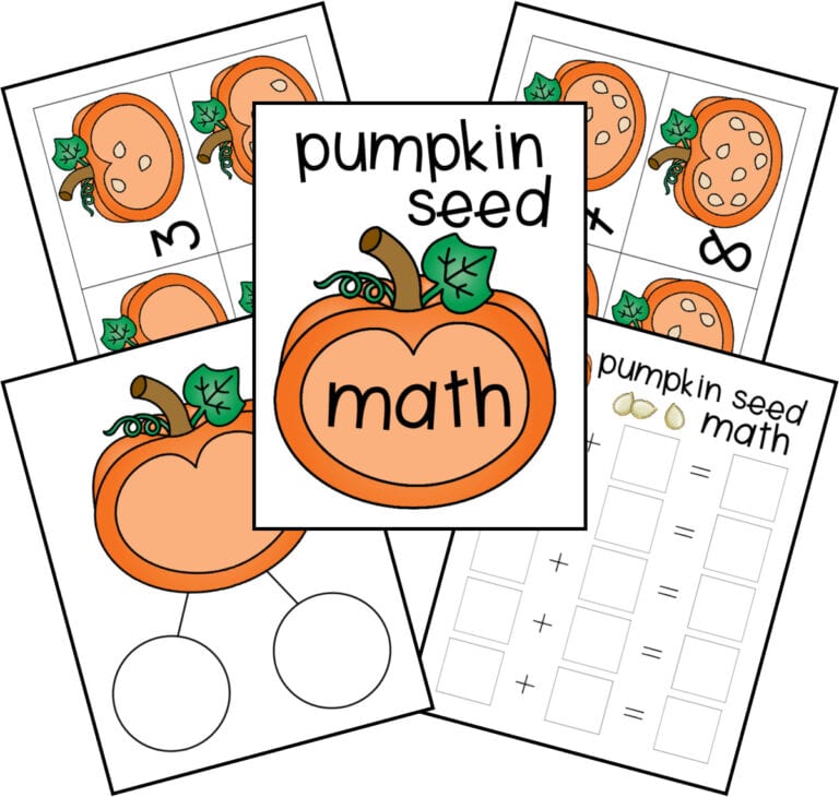 Hands On Pumpkin Seed Math with a Number Bond {FREE}
