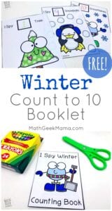 Winter Count to 10 Booklet {FREE!} | Math Geek Mama