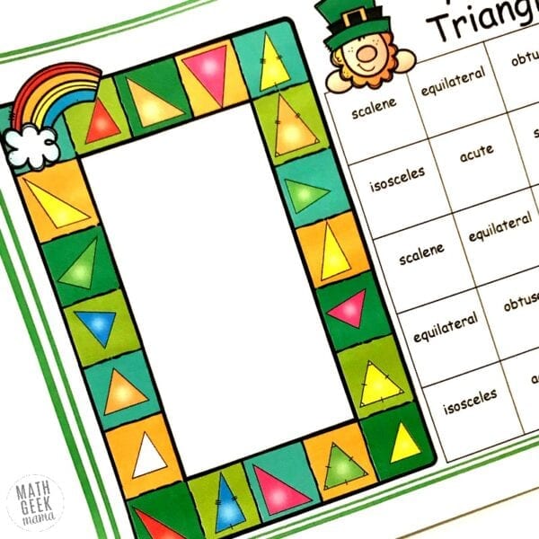 {FREE} St. Patrick's Day Triangle Game | Grades 4-6 | Math Geek Mama