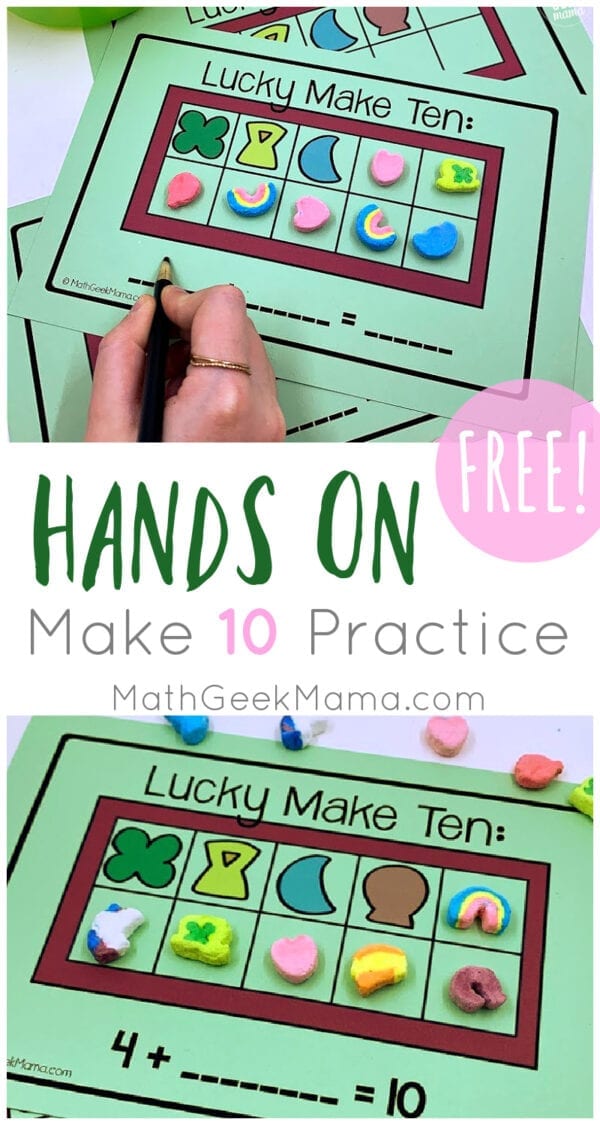 St. Patrick's Day Make Ten Mats {FREE} | Math Geek Mama