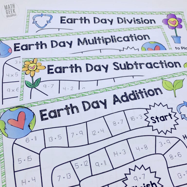 Earth Day Math Games for Kids {FREE!} | Math Geek Mama