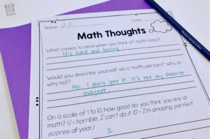 Math Mindset Reflection Pages {FREE} | Math Geek Mama