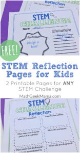 STEM Challenge Reflection Pages for Kids {FREE} | Math Geek Mama