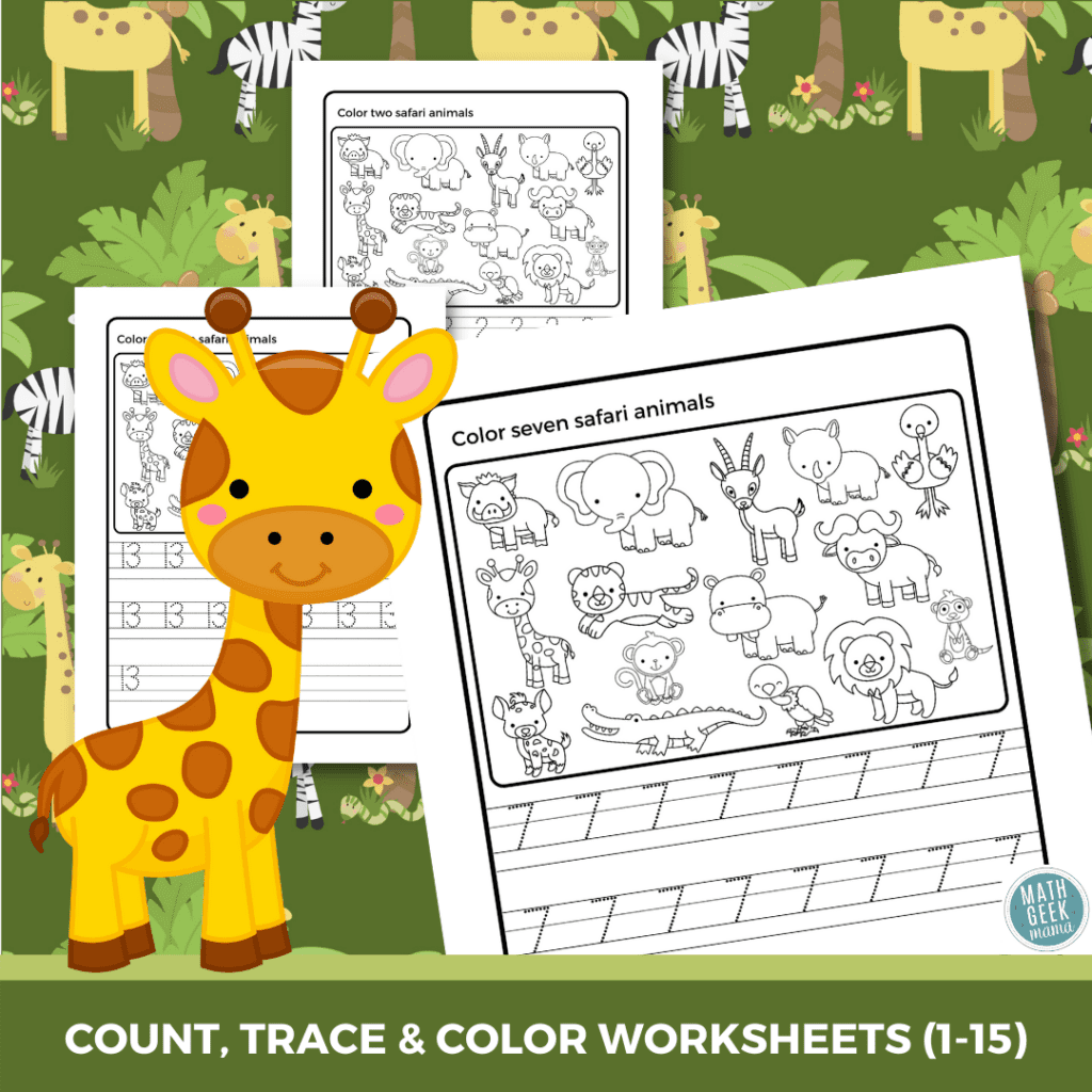 {FREE} Number Tracing Worksheets | Animal Theme | Math Geek Mama