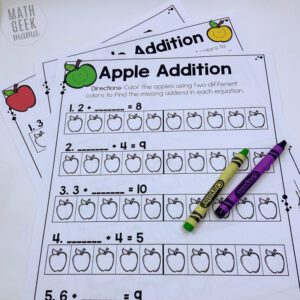 Apple Addition with Ten Frames – Decompose Numbers {FREE}