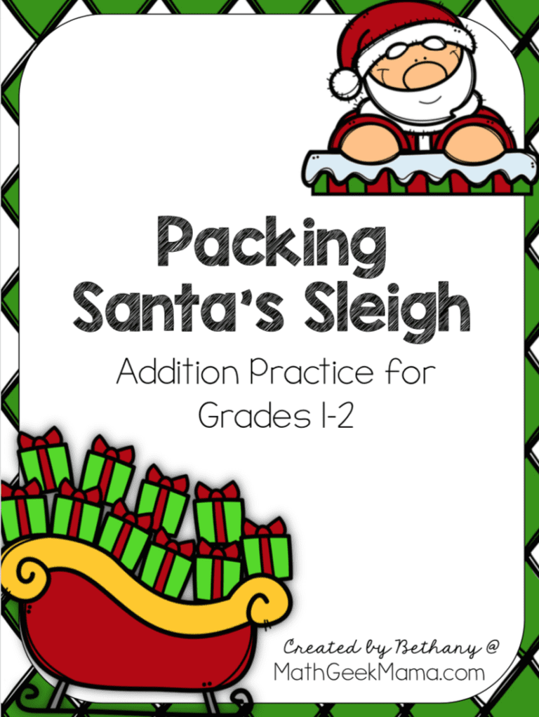 {FREE!} Christmas Addition Practice – 1st Grade-Math Geek Mama